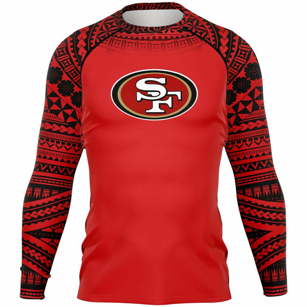 49ers Basketball Rashguard - San Francisco 49ers Polynesian Rashguard ...